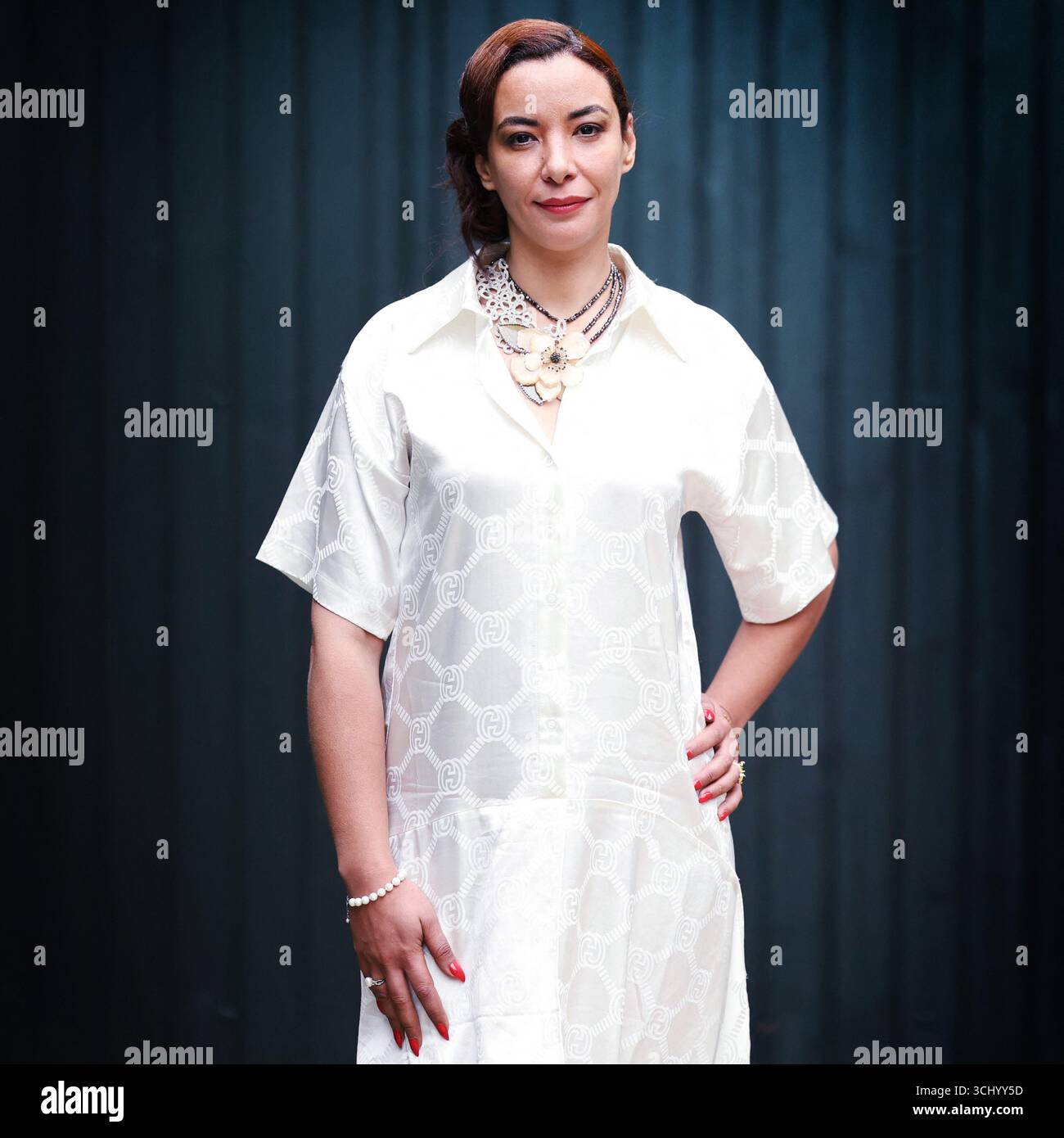 Loubna Abidar poses in Paris, France on September 03, 2025. Photo by ...