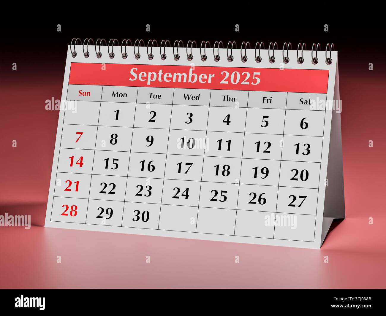 September 2025 calendar. One page of annual business desk monthly ...
