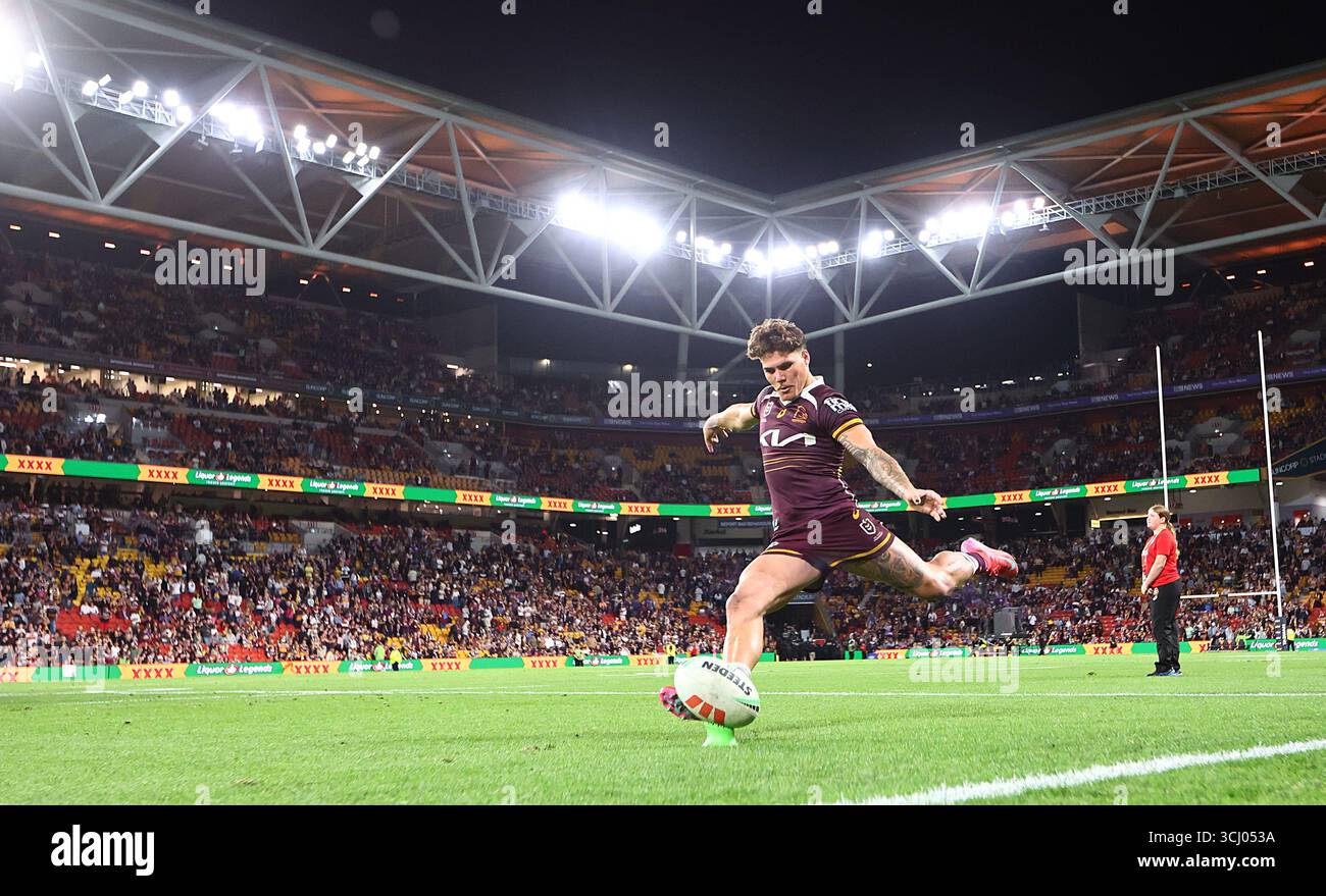 Reece Walsh of the Broncos in action during the NRL Round 27 match ...