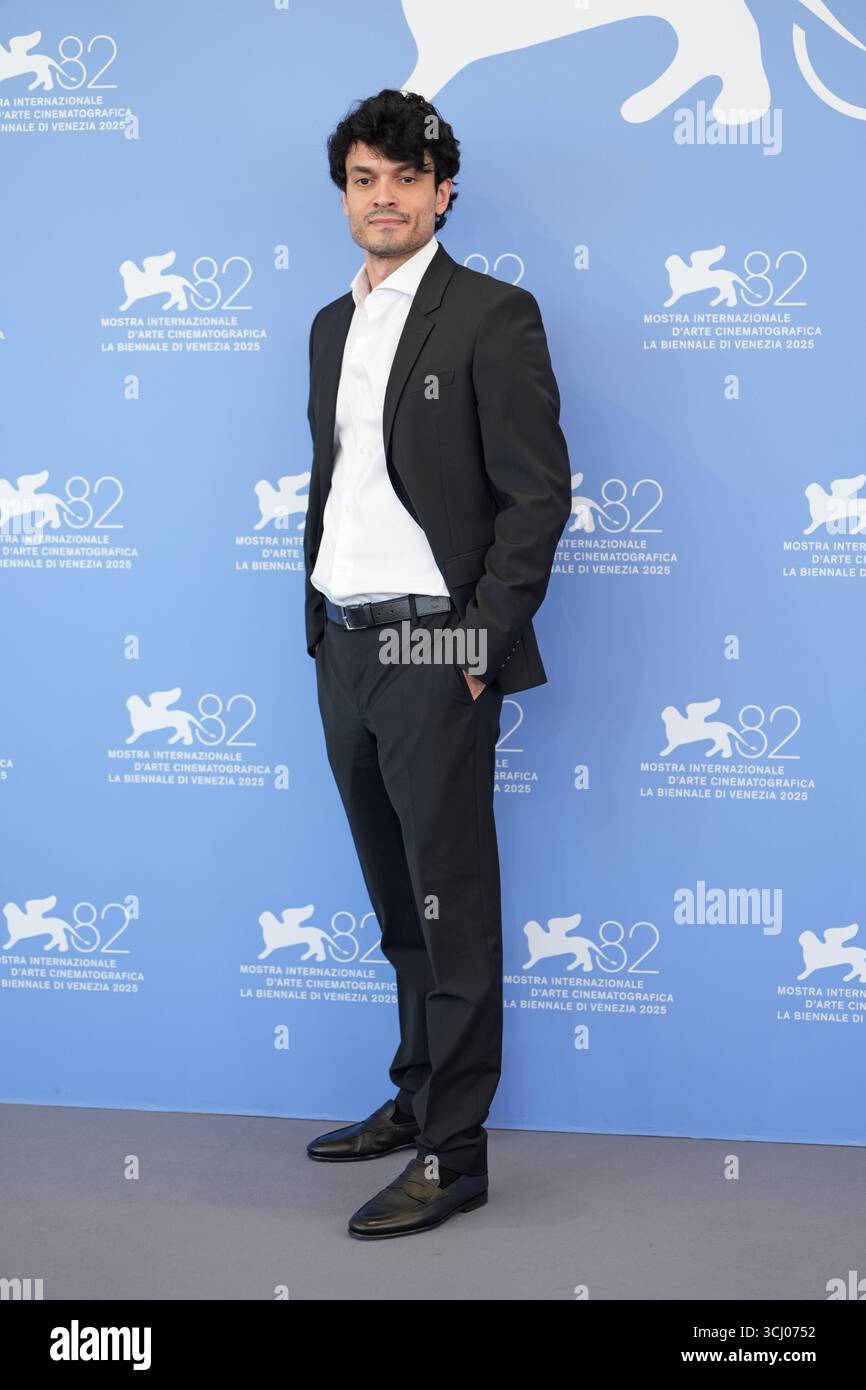 Giacomo Fadda attends the "Il Mostro" photocall during the 82nd Venice ...
