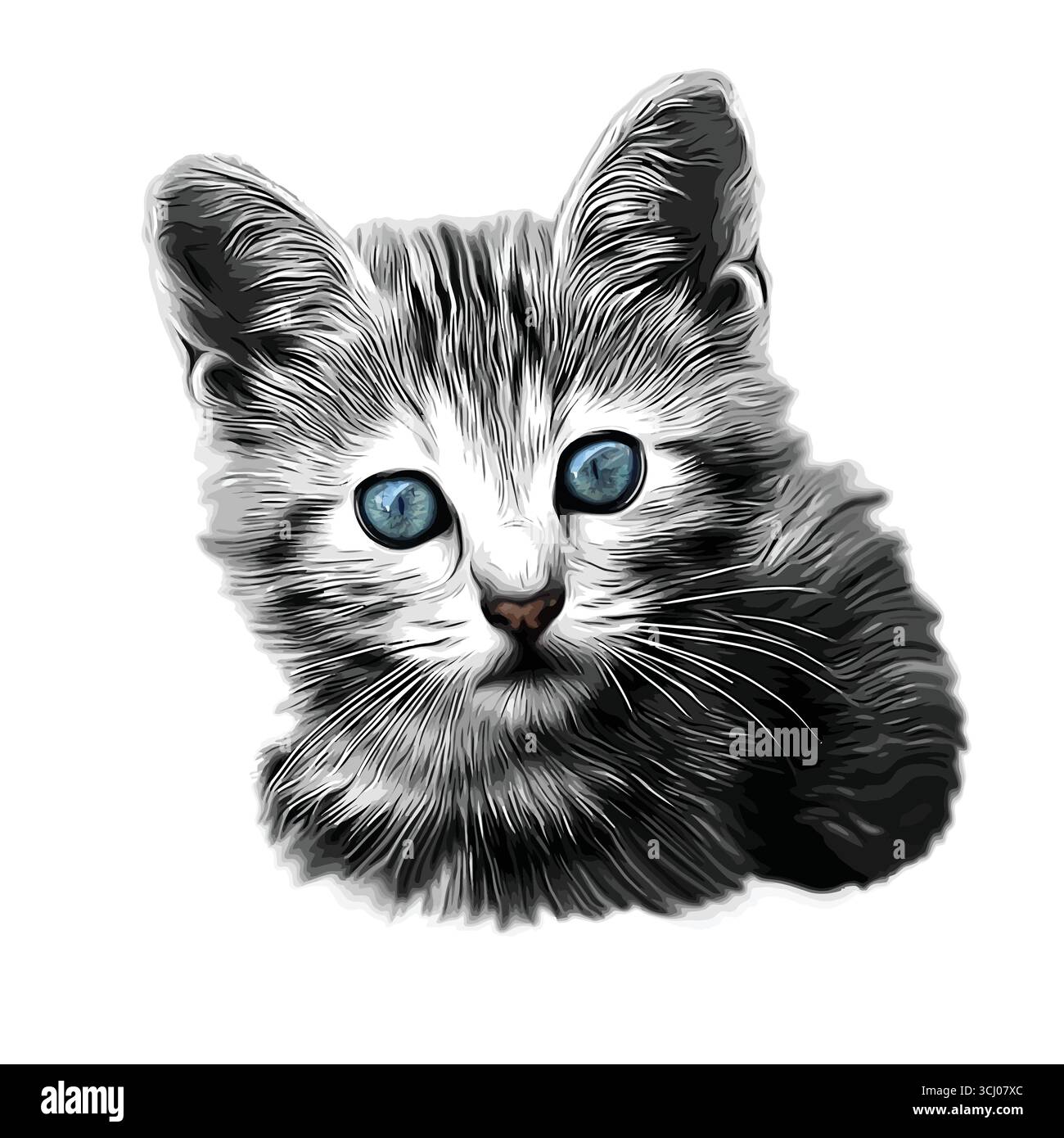 Painting cute cat in Cut Out Stock Images & Pictures - Alamy