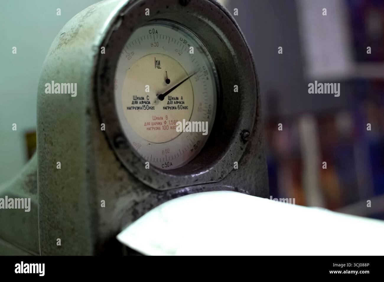 Hardness scale on a hardness measuring device - hardness tester Stock ...