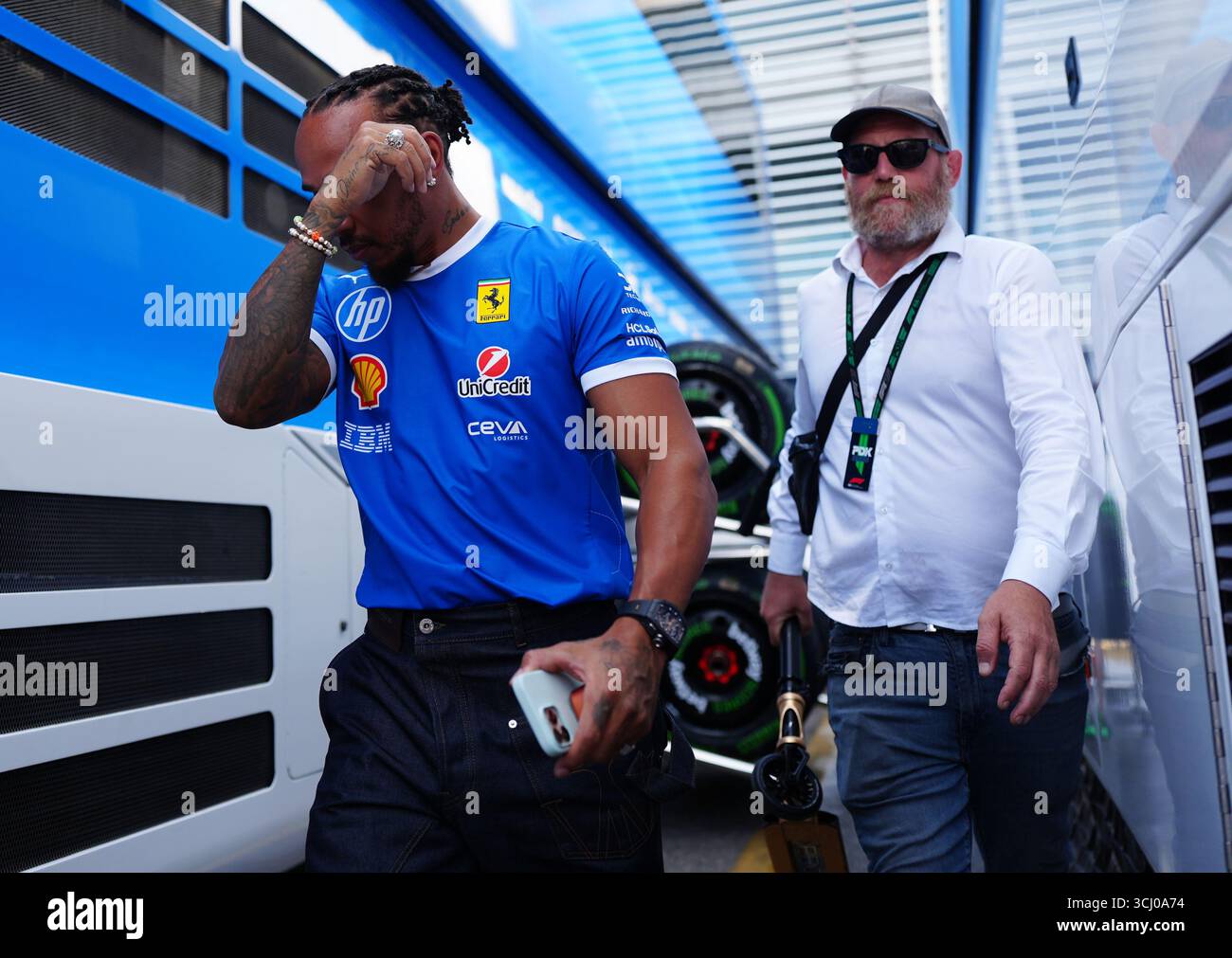 Ferrari's Lewis Hamilton at Monza, ahead of the Italian Grand Prix on ...