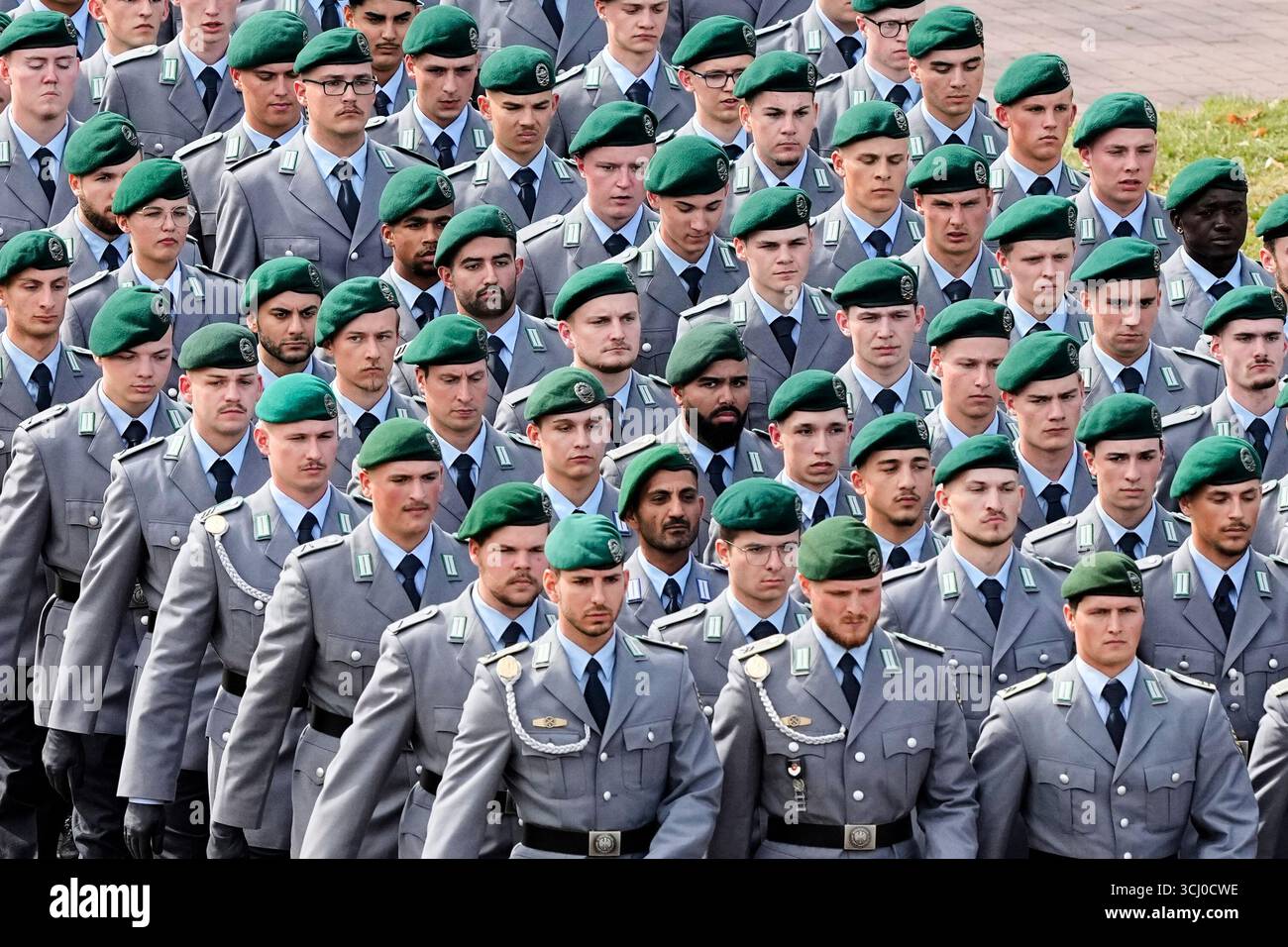 New recruits of the German Army Bundeswehr attend a ceremony to take ...