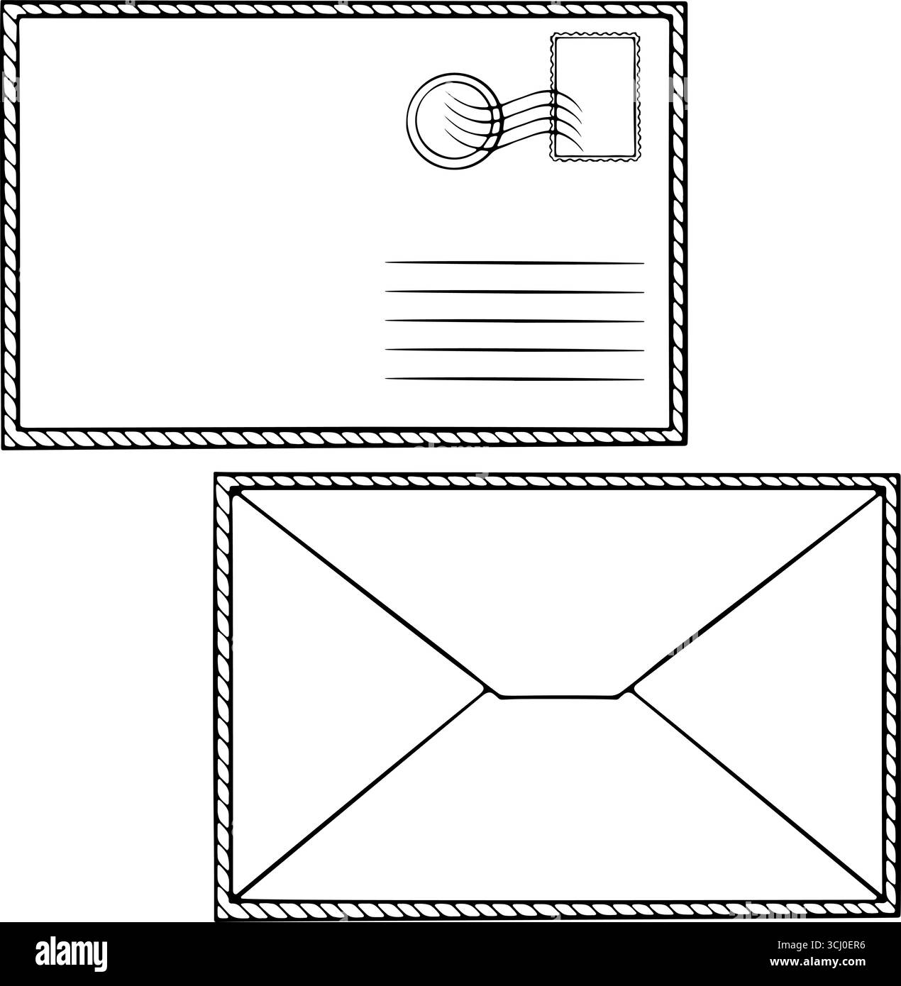 Black envelope front back hi-res stock photography and images - Alamy