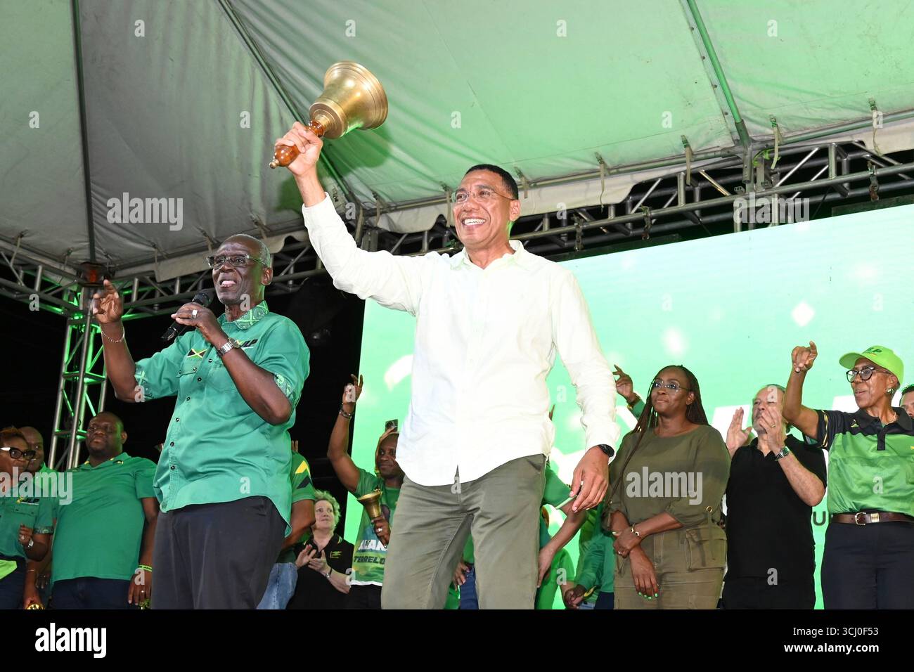 Prime Minister Andrew Holness, leader of the Jamaica Labor Party ...