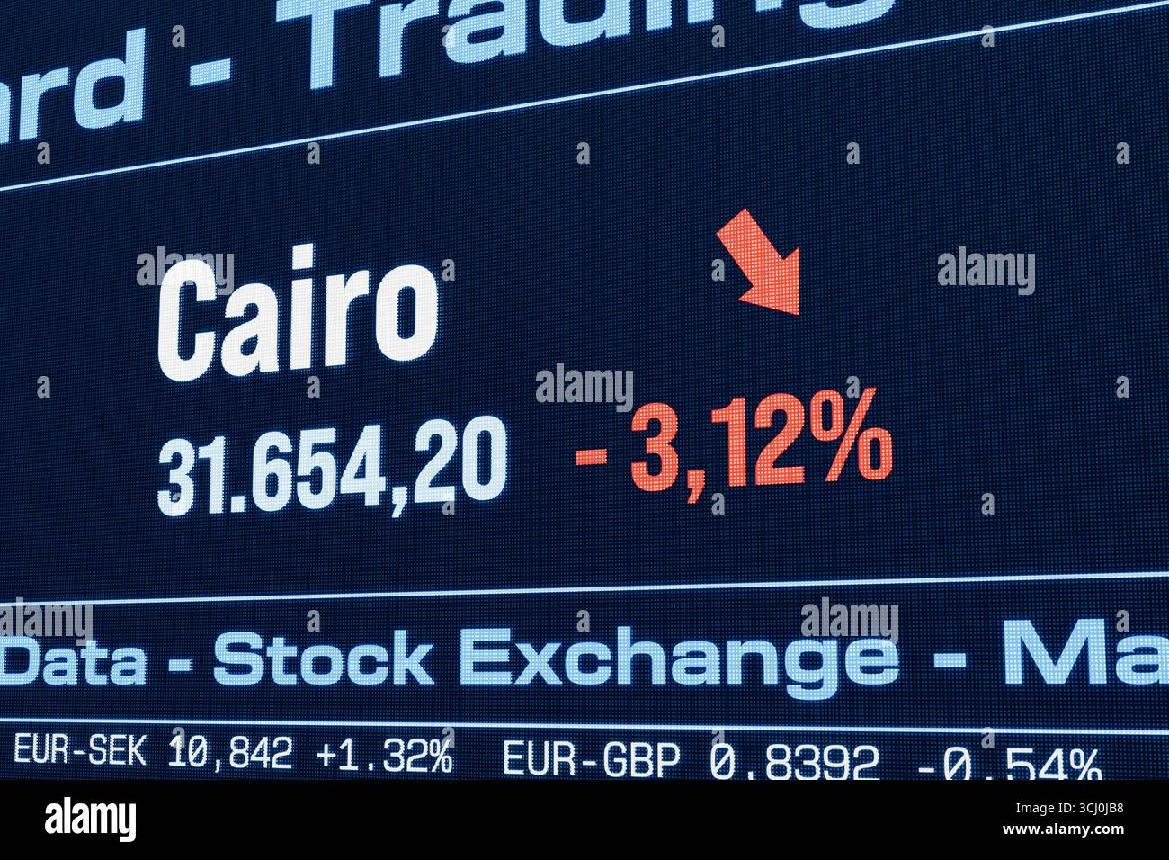 Cairo stock index moving down. Cairo stock index moving down. Falling ...