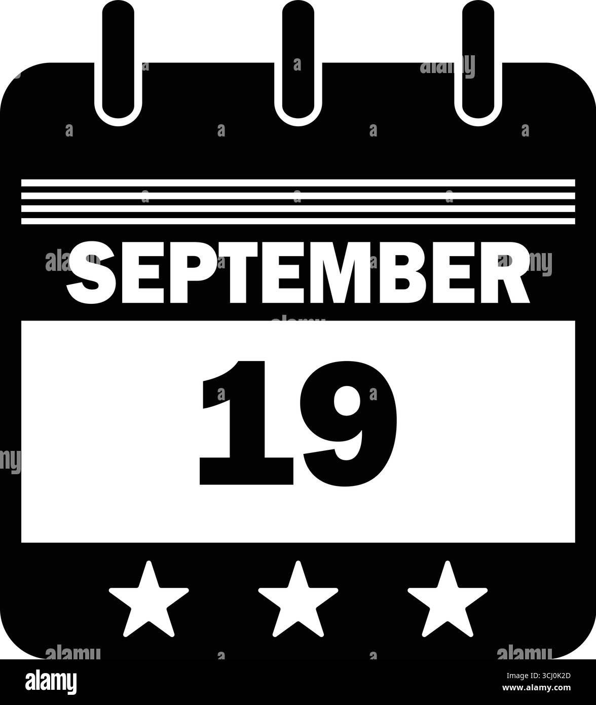September 19 Calendar Date Icon. Vector Illustration Stock Vector Image ...
