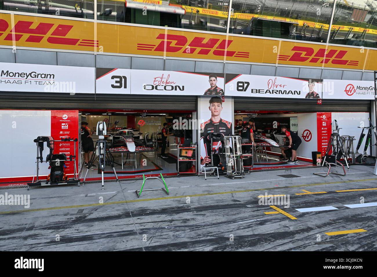 MONZA, ITALY - SEPTEMBER 04: A general view of the MoneyGram Haas F1 ...