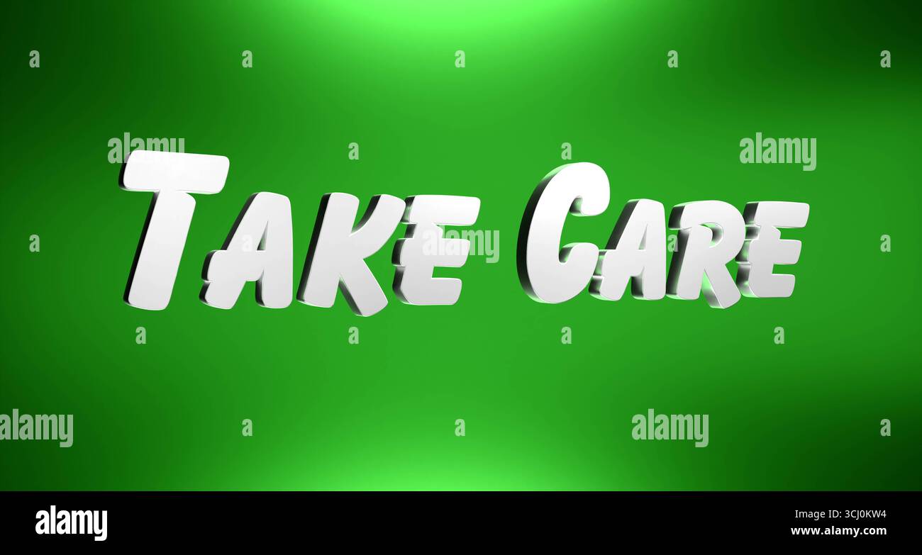 Take care. Take care. Banner in green and white. Advice, support, help ...