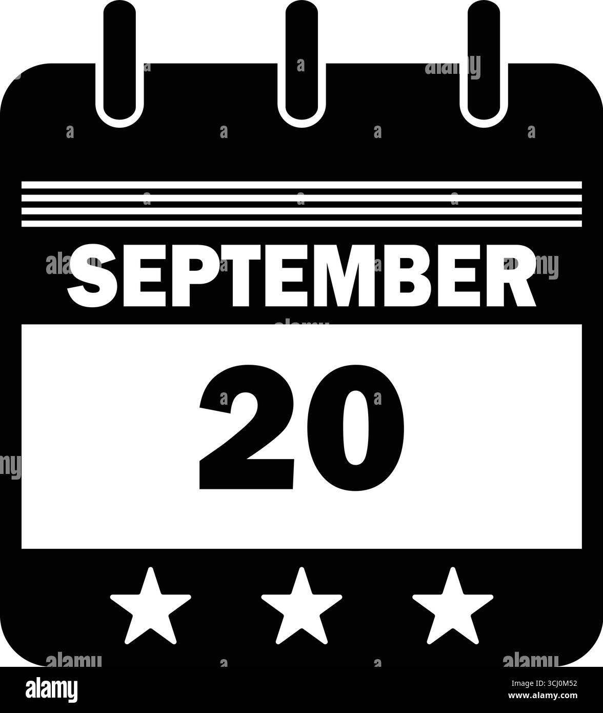 September 20 Calendar Date Icon. Vector Illustration Stock Vector Image ...