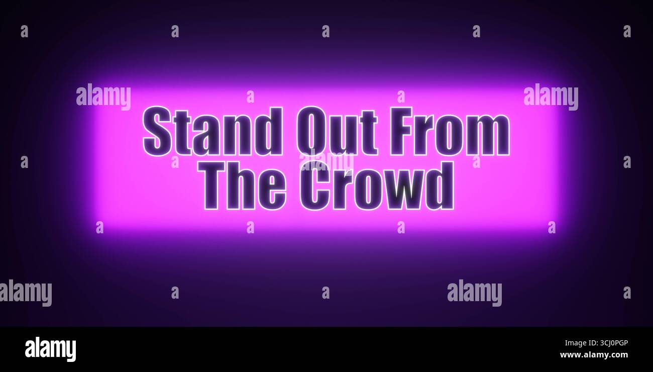 Stand out from the crowd. Stand out from the crowd. Colored glowing ...