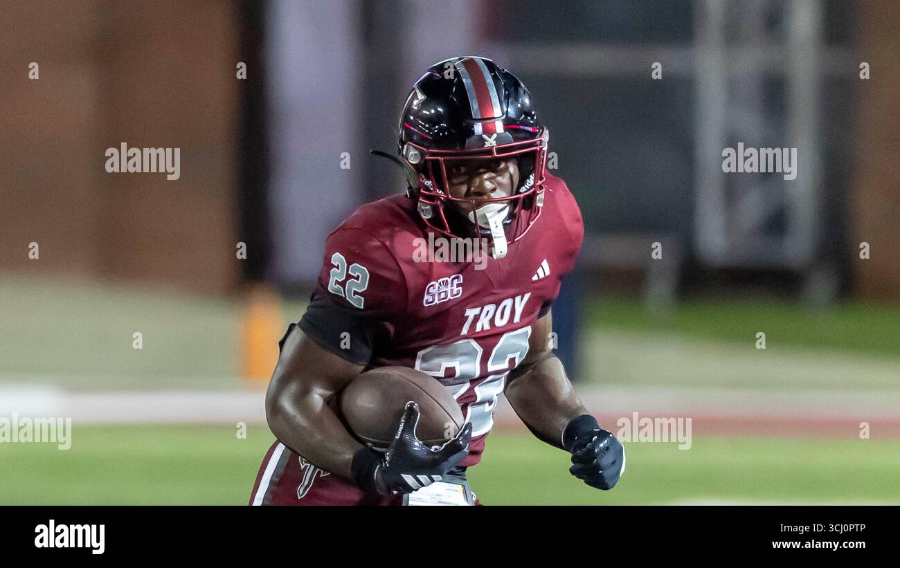 Troy running back Tae Meadows (22) during an NCAA football game on ...