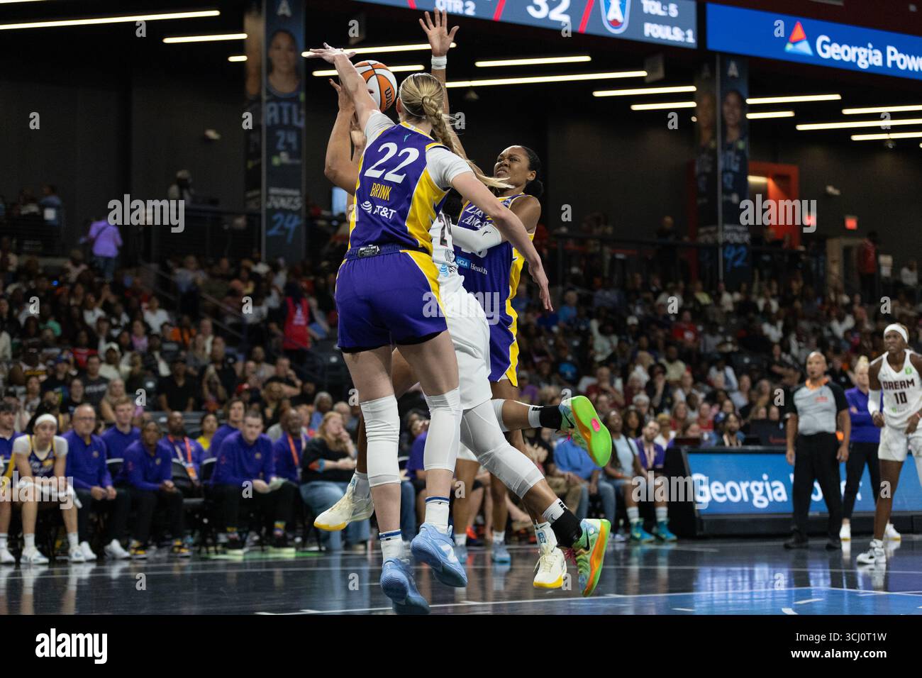 Sep 3, 2025; College Park, GA, USA; Los Angeles Sparks take on the ...