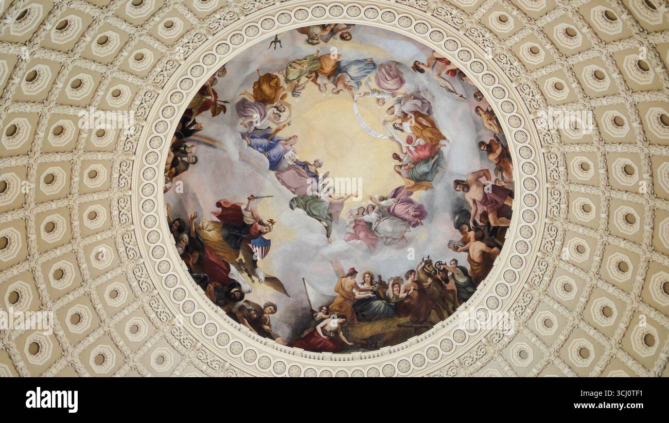 The "Apotheosis of Washington" by Constantino Brumidi adorns the ...