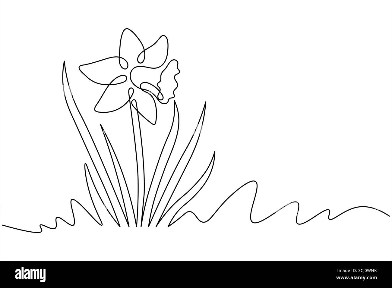 One line art flowers Black and White Stock Photos & Images - Alamy