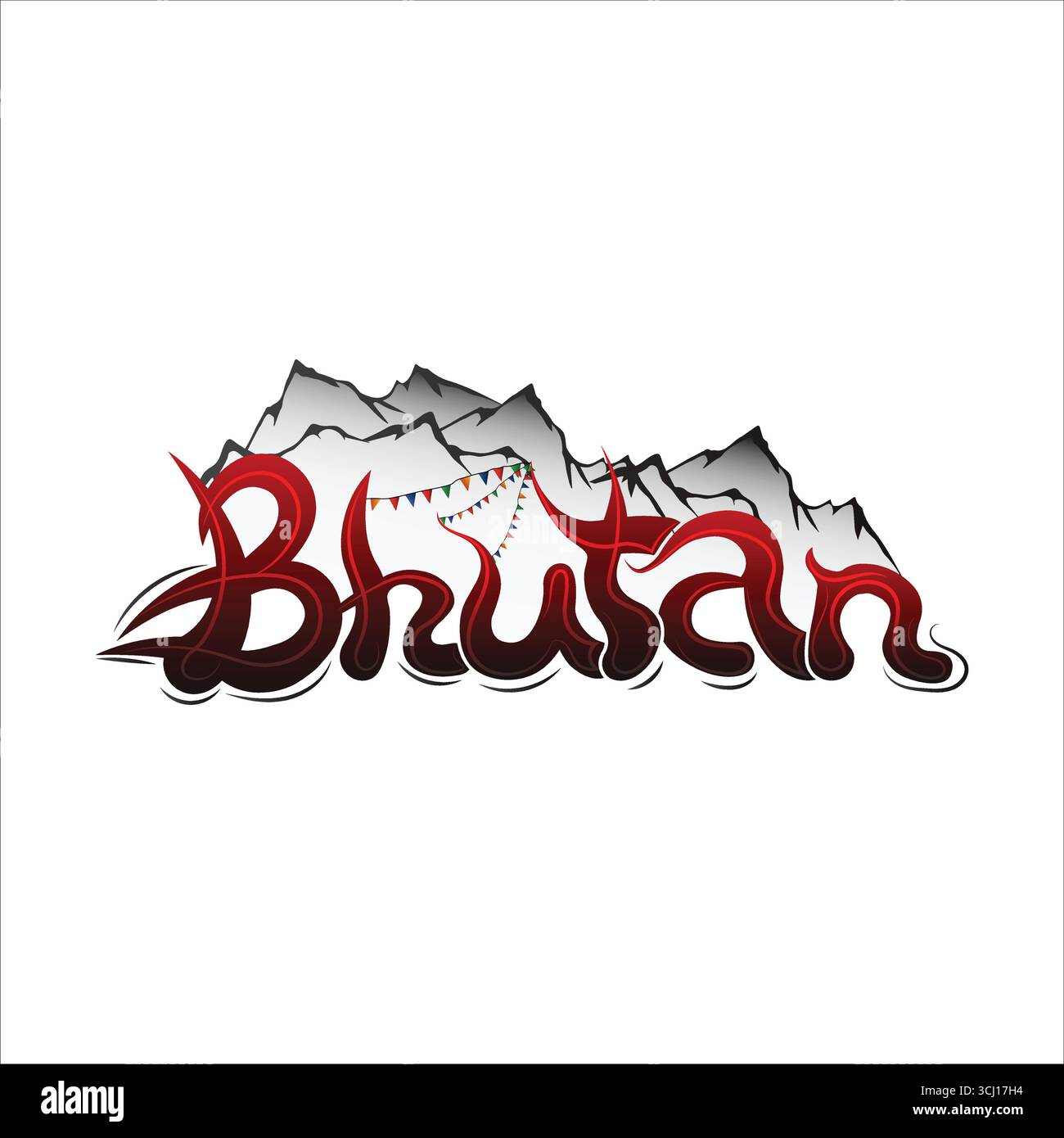 Prayer flags bhutan Stock Vector Images - Alamy