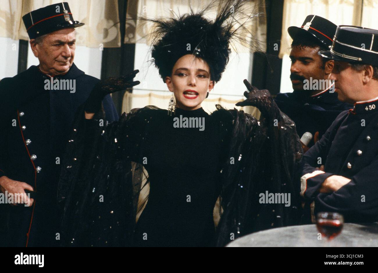 French singer Jeanne Mas in a sketch on Stéphane Collaro's comedy TV ...