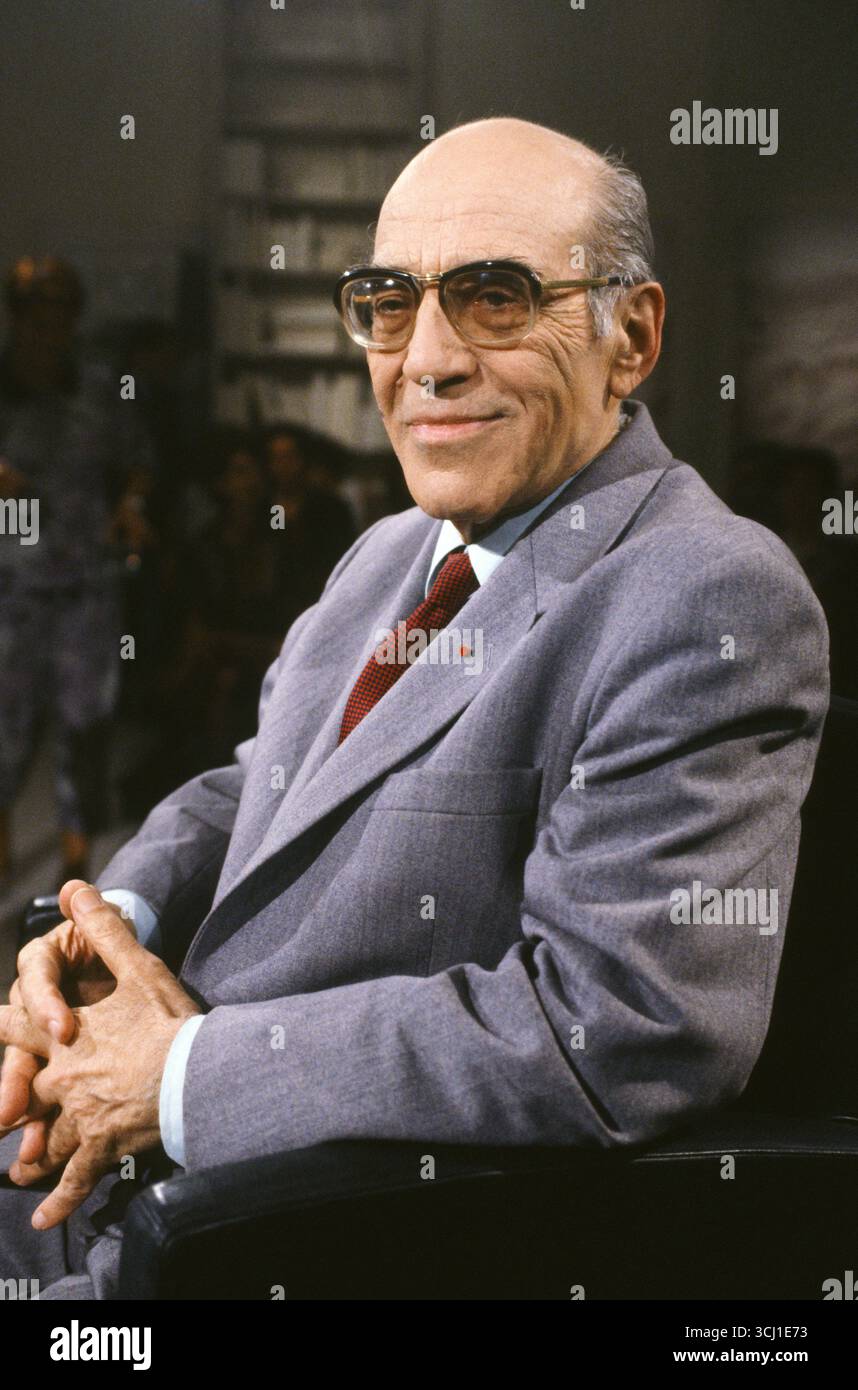 French writer Emmanuel Roblès on the set of the literary programme ...