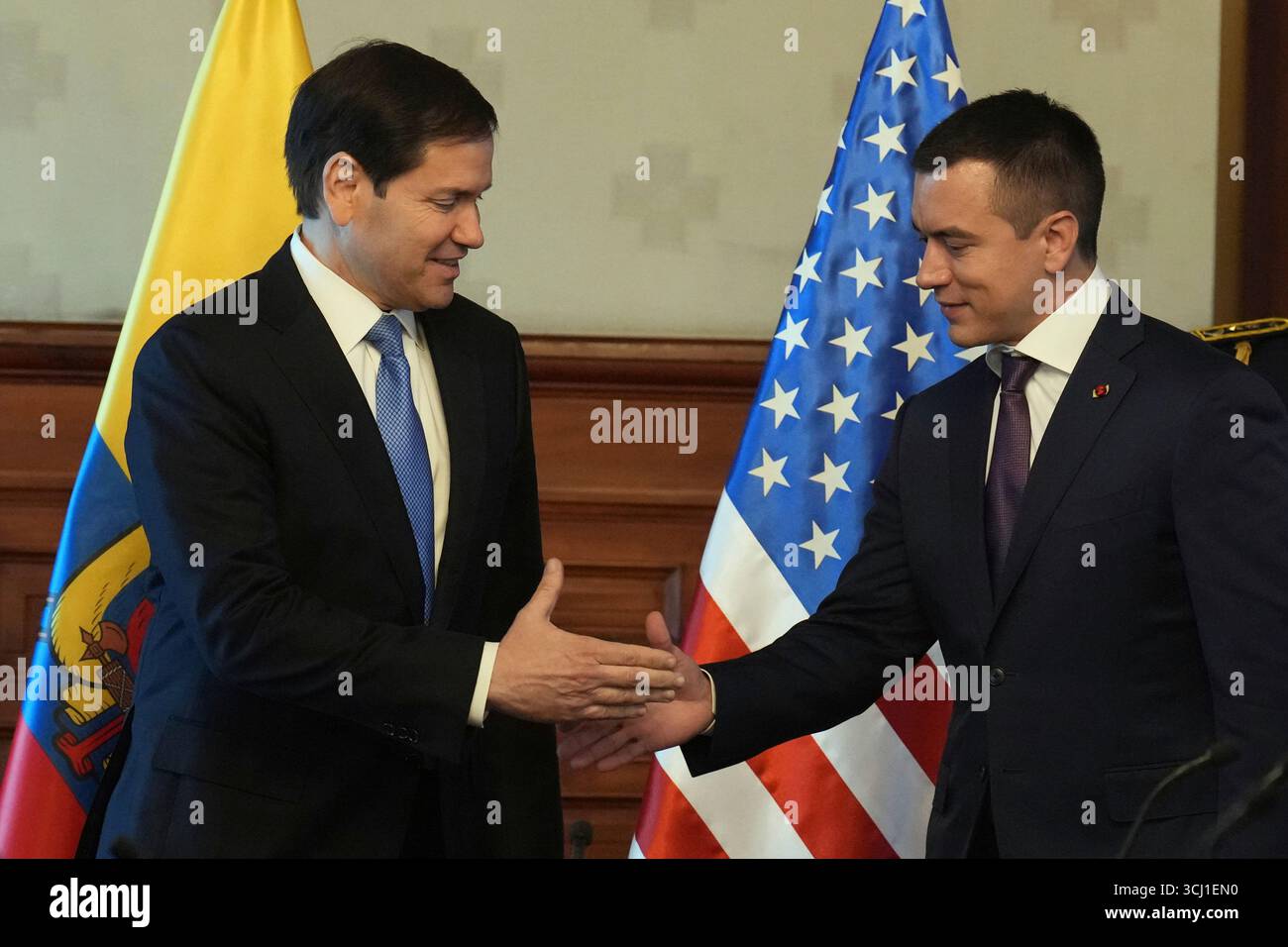 U.S. Secretary of State Marco Rubio and Ecuador's President Daniel ...