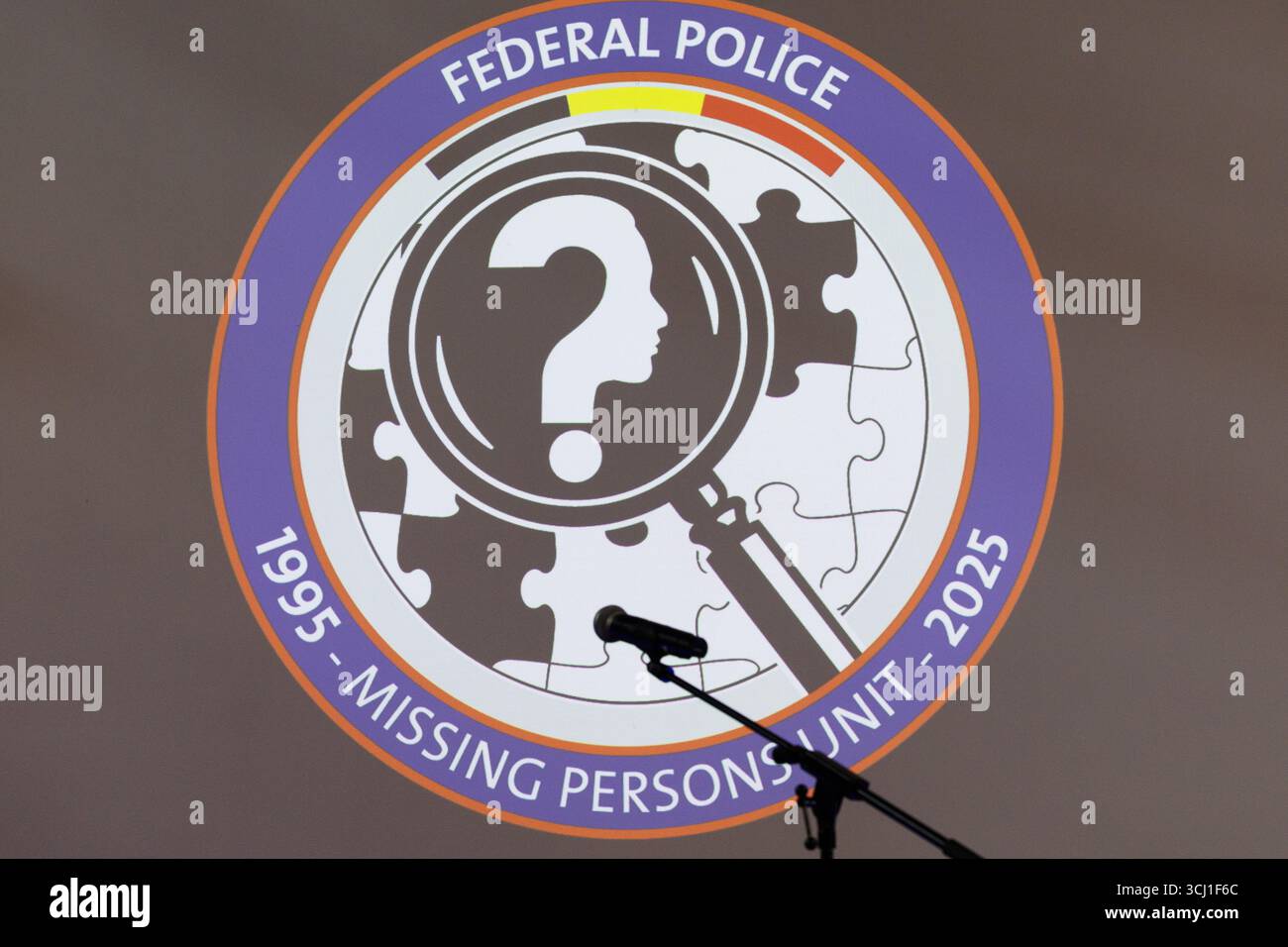 Missing persons unit logo pictured during the celebrations to mark the ...