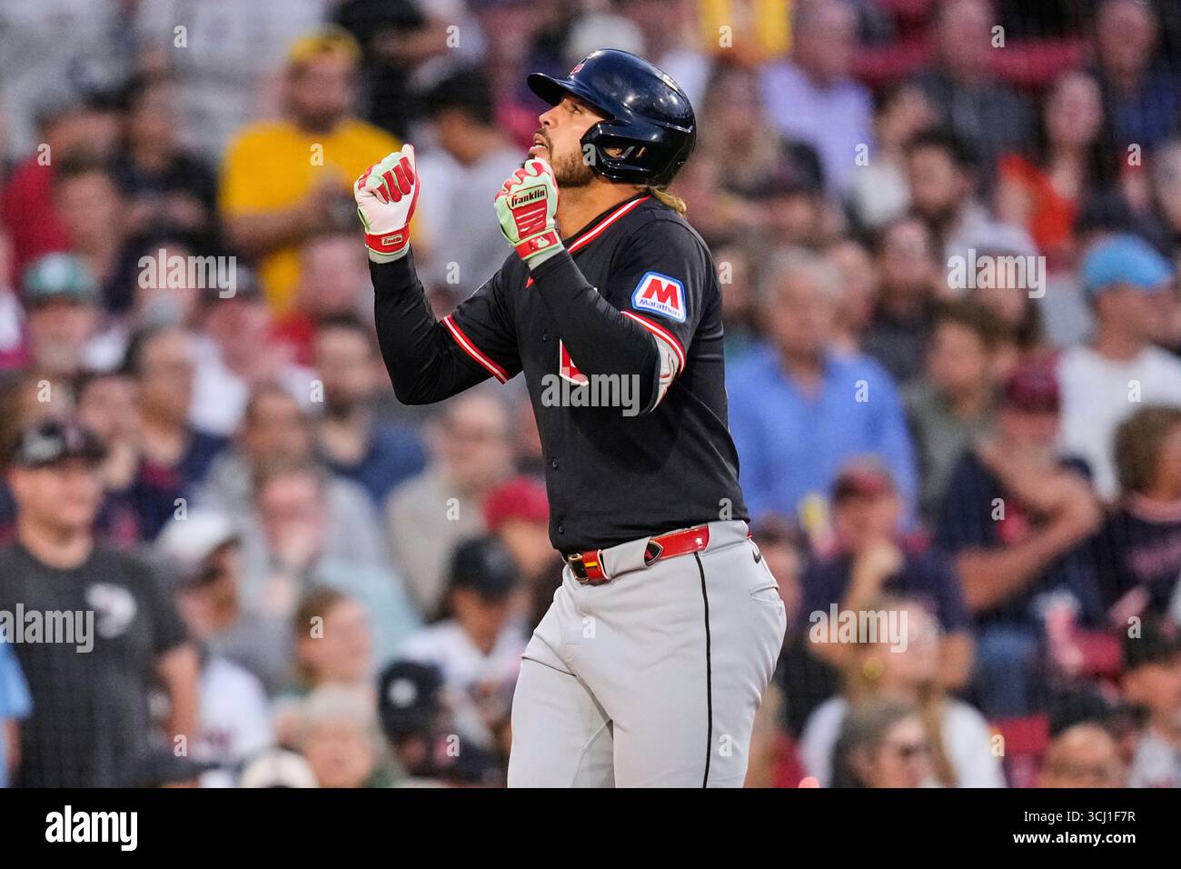 Cleveland Guardians' Gabriel Arias during a baseball game at Fenway ...