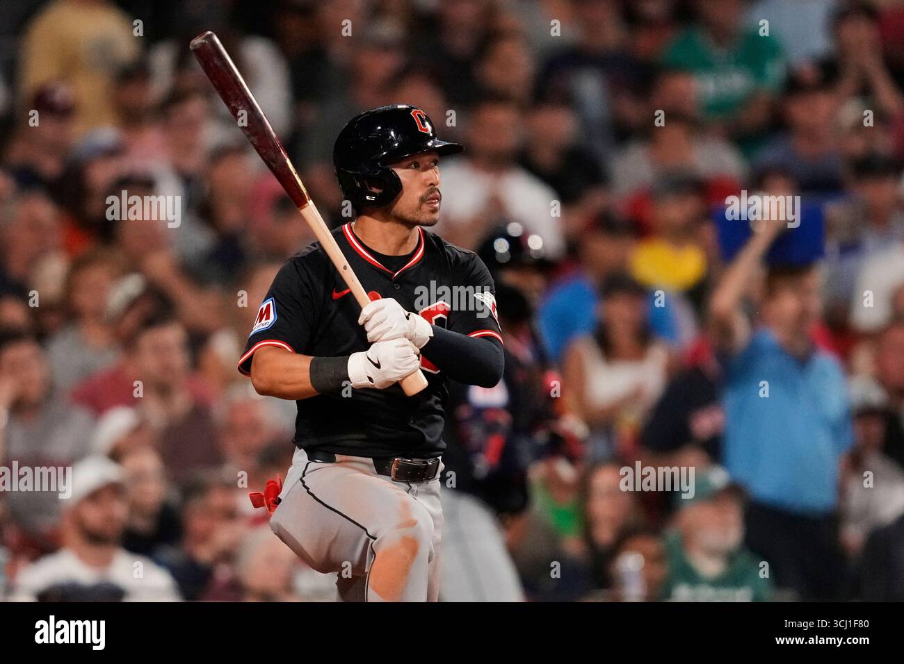 Cleveland Guardians' Steven Kwan during a baseball game at Fenway Park ...