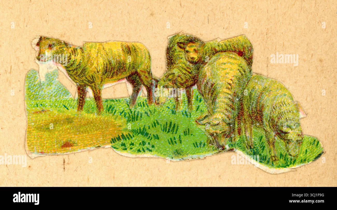 Original Victorian embossed chromo diecut decoupage paper scrap piece ...
