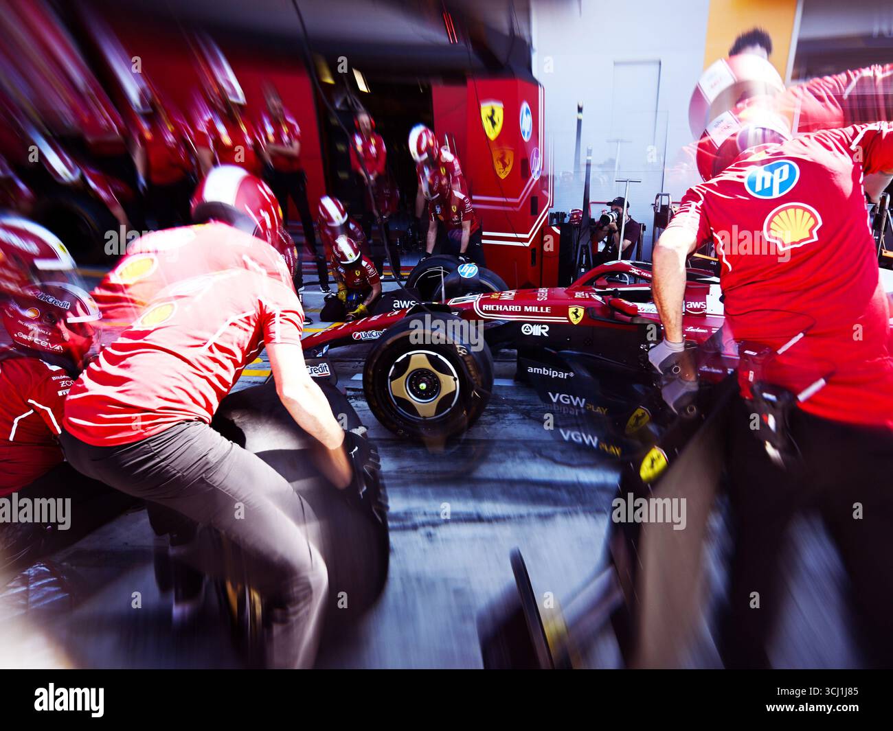 Of The Team Scuderia Ferrari HP, Ferrari SF-25,In Practice Session Pit ...