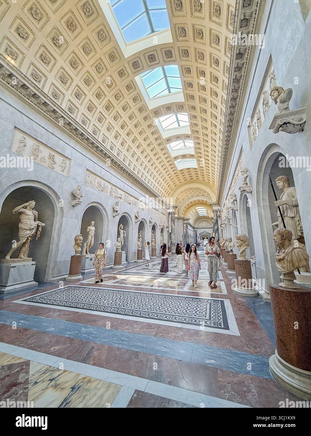 VATICAN CITY, ROME, ITALY - AUGUST 02, 2025 Long hallway of the the ...
