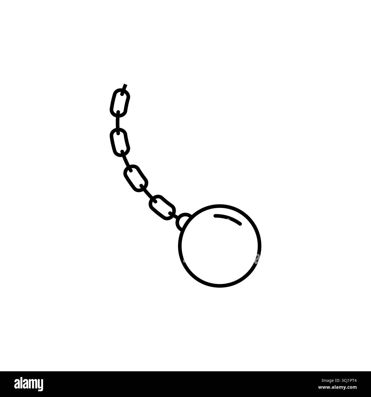 Outline wrecking ball on chain symbolizing demolition and destruction ...