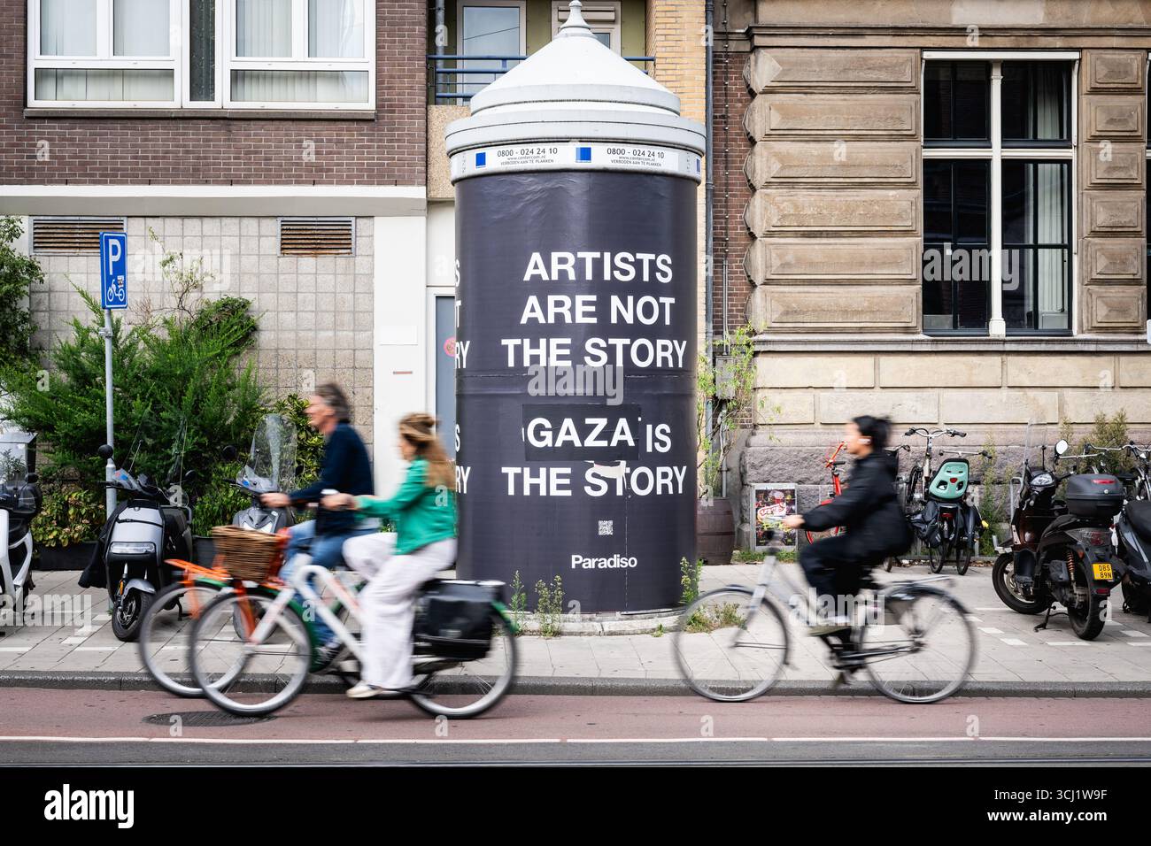 AMSTERDAM - Amsterdam transformer column, pepper pot with message about ...