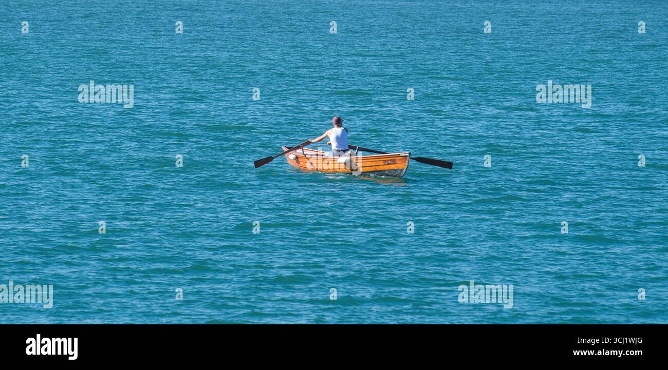 Ruderboot auf dem Bodensee *** Rowing boat on Lake Constance Stock ...
