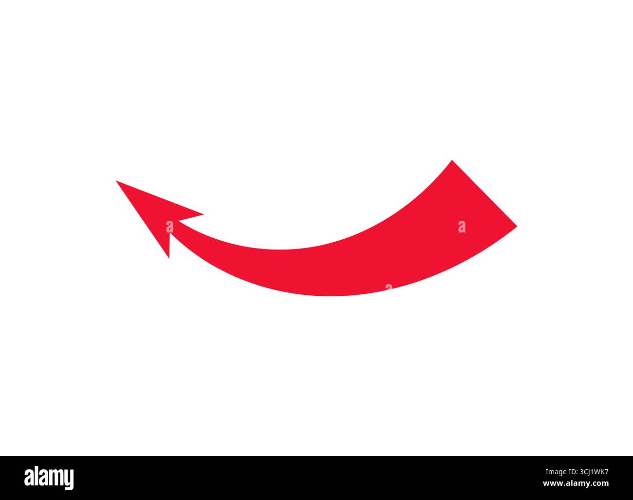 Dynamic red war arrow curves with thick shape representing motion and ...