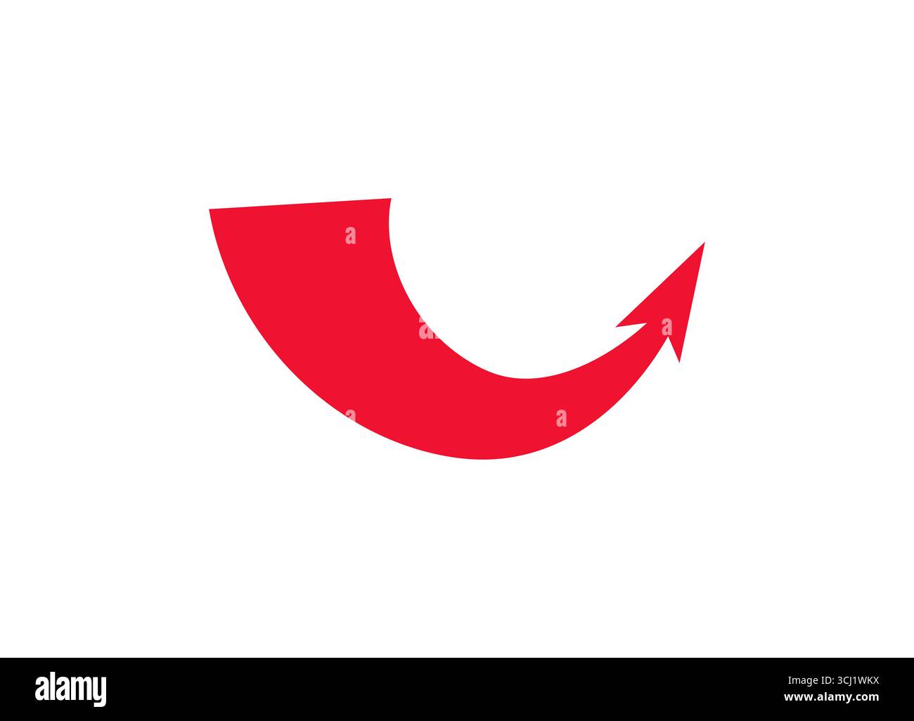 Dynamic red arrow illustrating bold curves and strategic movement in ...