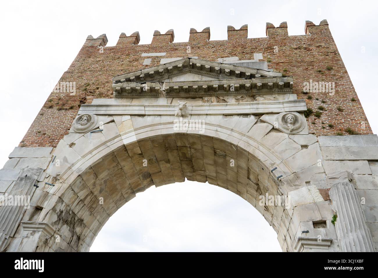 Triumphal Arch of Augustus. Rimini old Italian city center landmark ...
