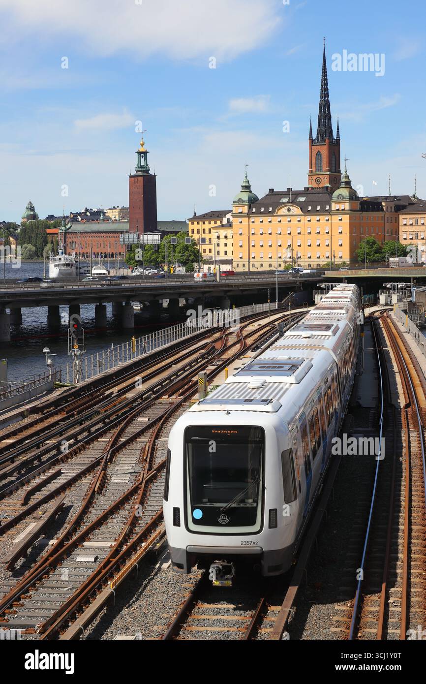 Stckholm, Sweden July 1, 2025: One Stockholm metro train class C30 with ...