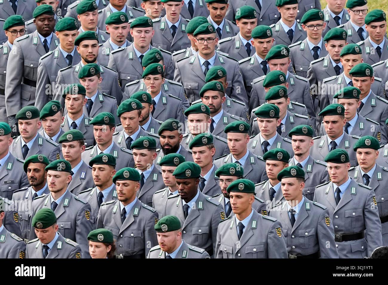 New recruits of the German Army Bundeswehr attend a ceremony to take ...