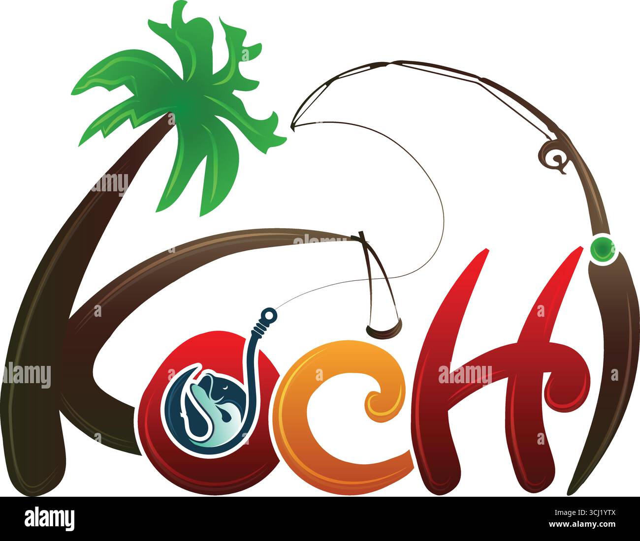 Kochi | kochi text | kochi vector image| kochi text effect| kochi sea ...