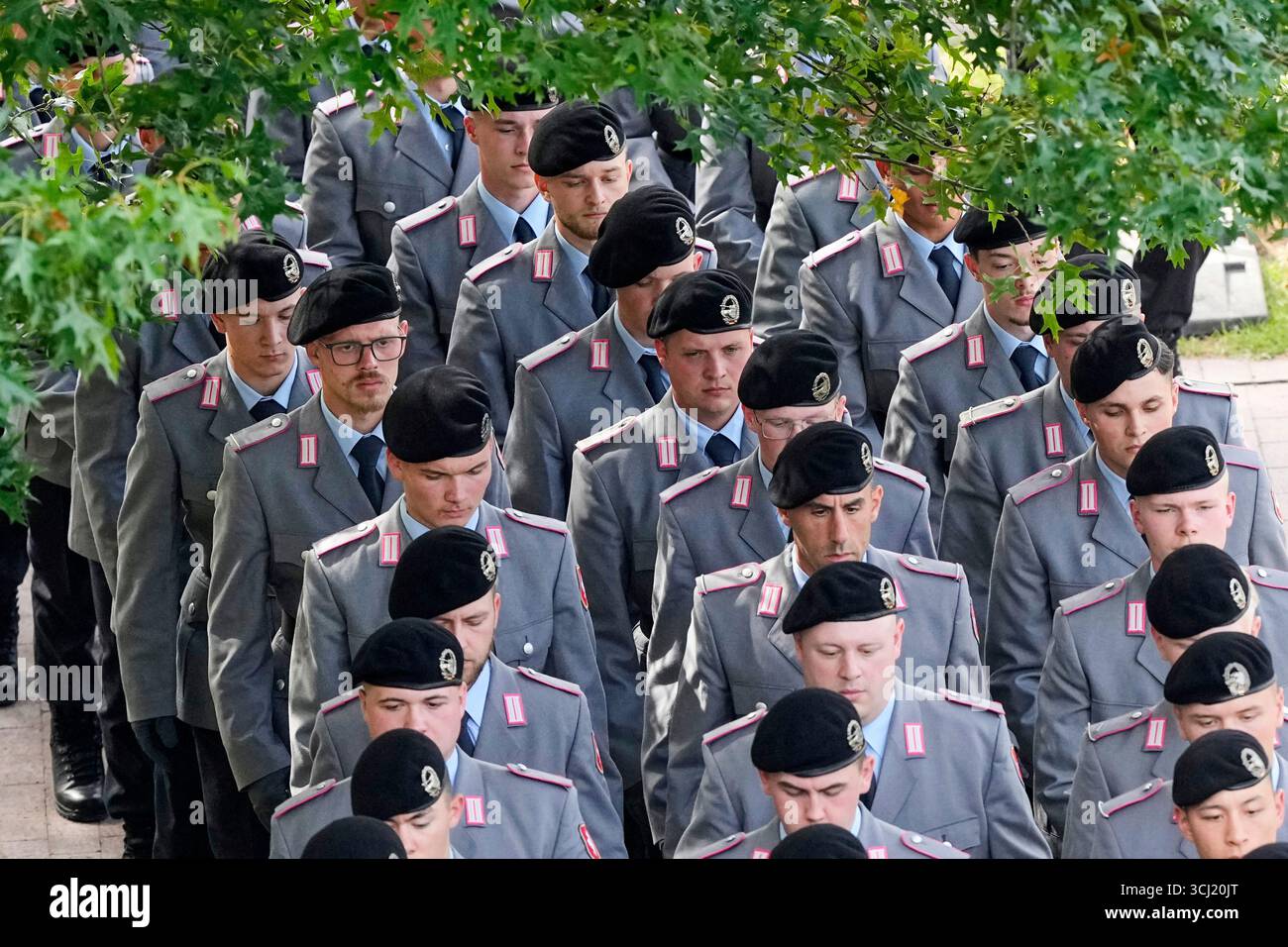 New recruits of the German Army Bundeswehr attend a ceremony to take ...
