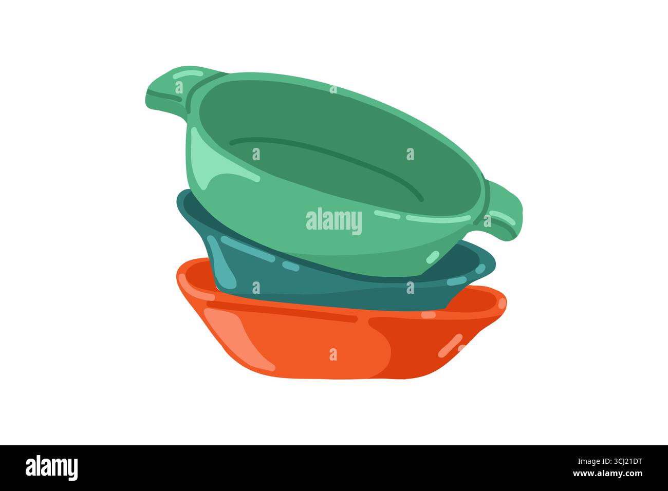 Stack green ceramic bowls Stock Vector Images - Alamy