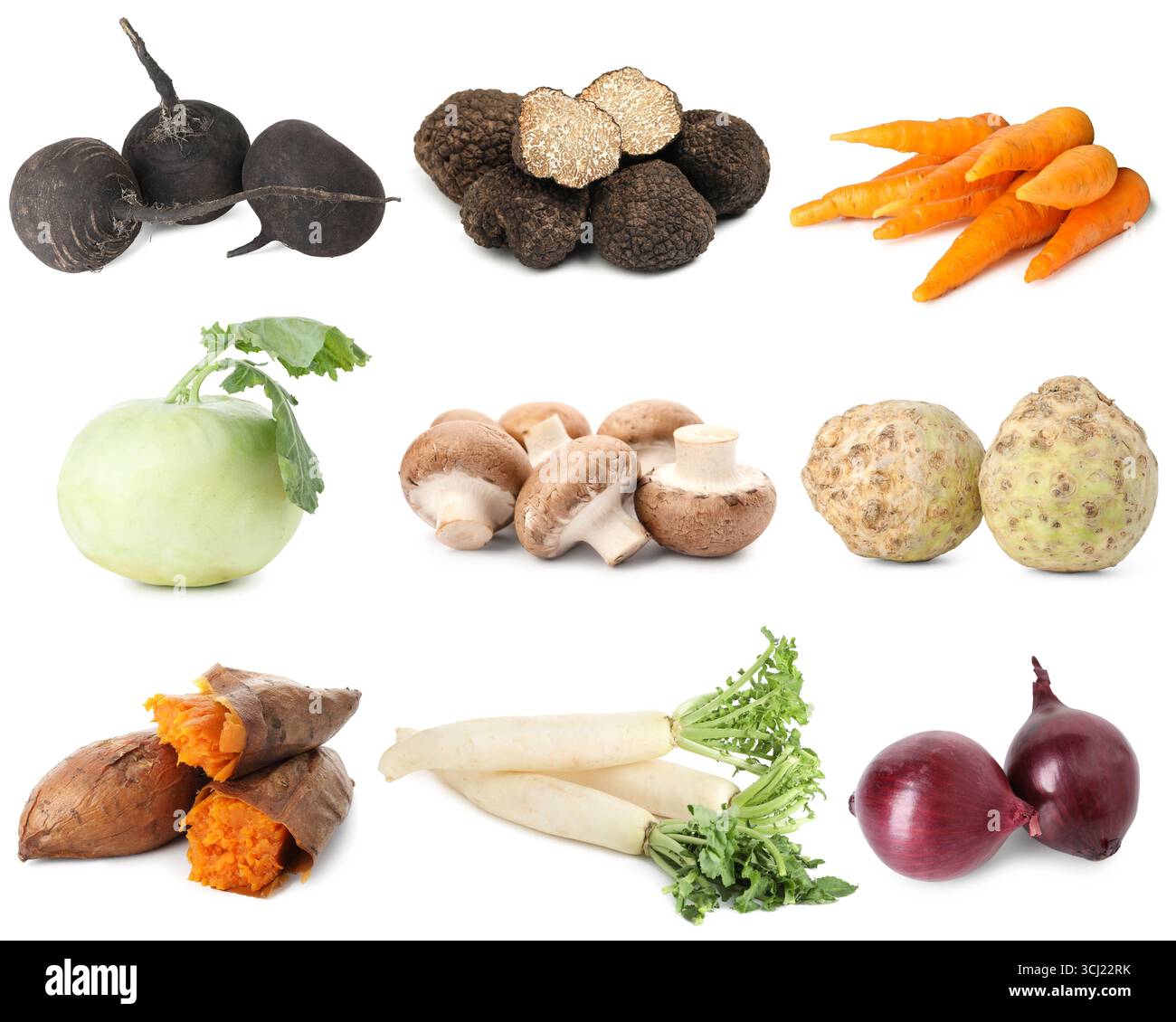 Food products with earthy taste isolated on white, set Stock Photo - Alamy