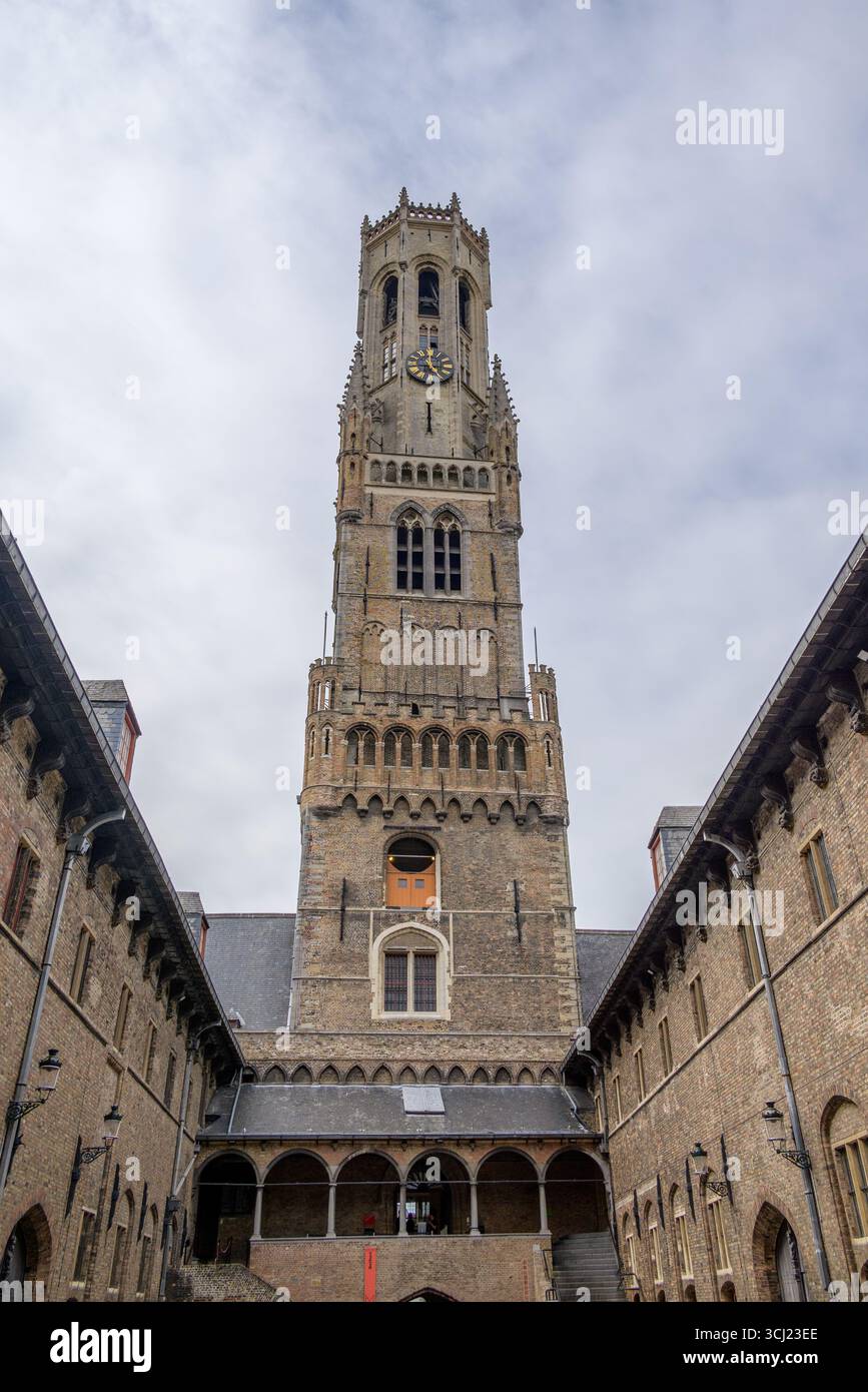 Belfry of Bruges, medieval bell tower in the historic centre of Bruges ...