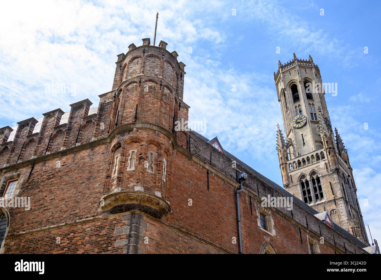 Belfry of Bruges, medieval bell tower in the historic centre of Bruges ...