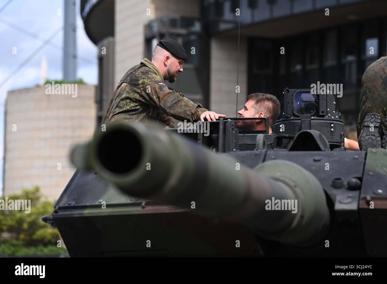 Exhibited Leopard 2A6 main battle tank, general, feature, border motif ...