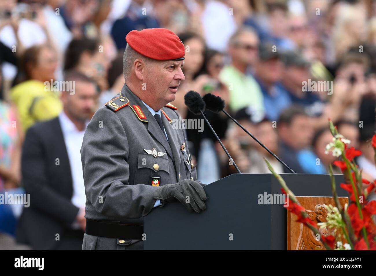 Brigadier General Hans-Dieter MUELLER, Muller, during his speech ...