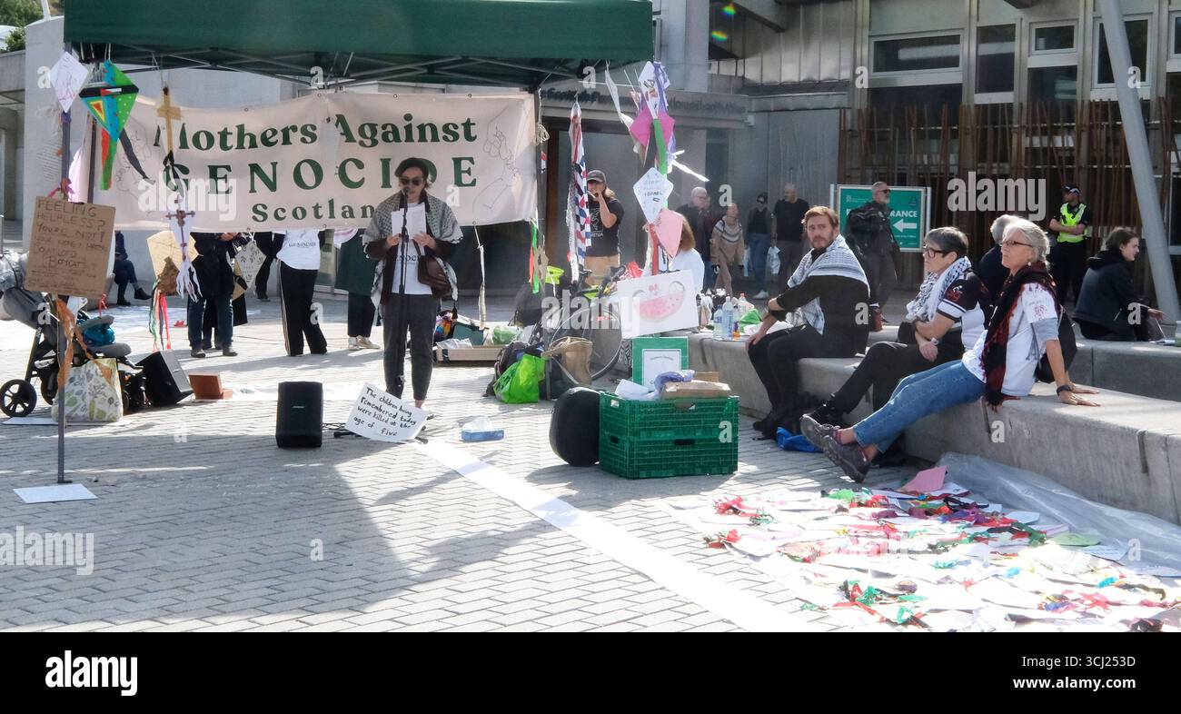 UK: Mothers against Genocide Protest, Edinburgh, at Scottish Parliament ...