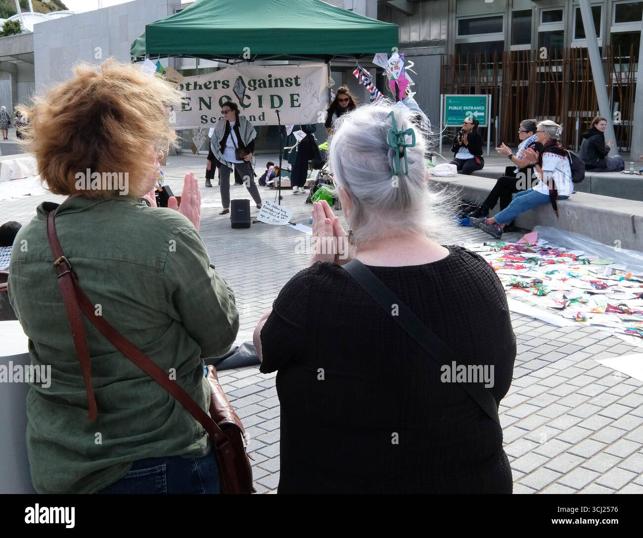 UK: Mothers against Genocide Protest, Edinburgh, at Scottish Parliament ...