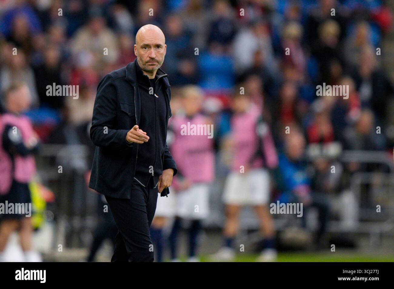 Oslo 20250904. Finland's Danish coach, Jacob Friis during the private ...