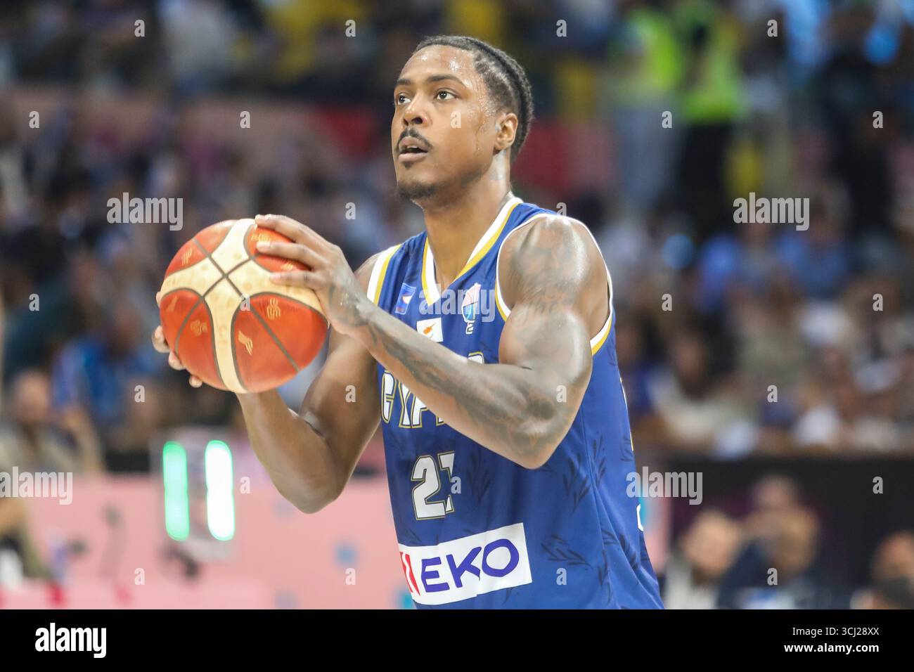 DARRAL WILLIS JR of Cyprus takes a free throw. Italy plays against ...